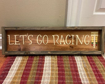 Farmhouse Racing Sign Let's Go Racing | Etsy