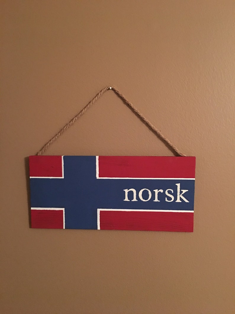 Farmhouse Norwegian Flag Norsk Sign - Etsy