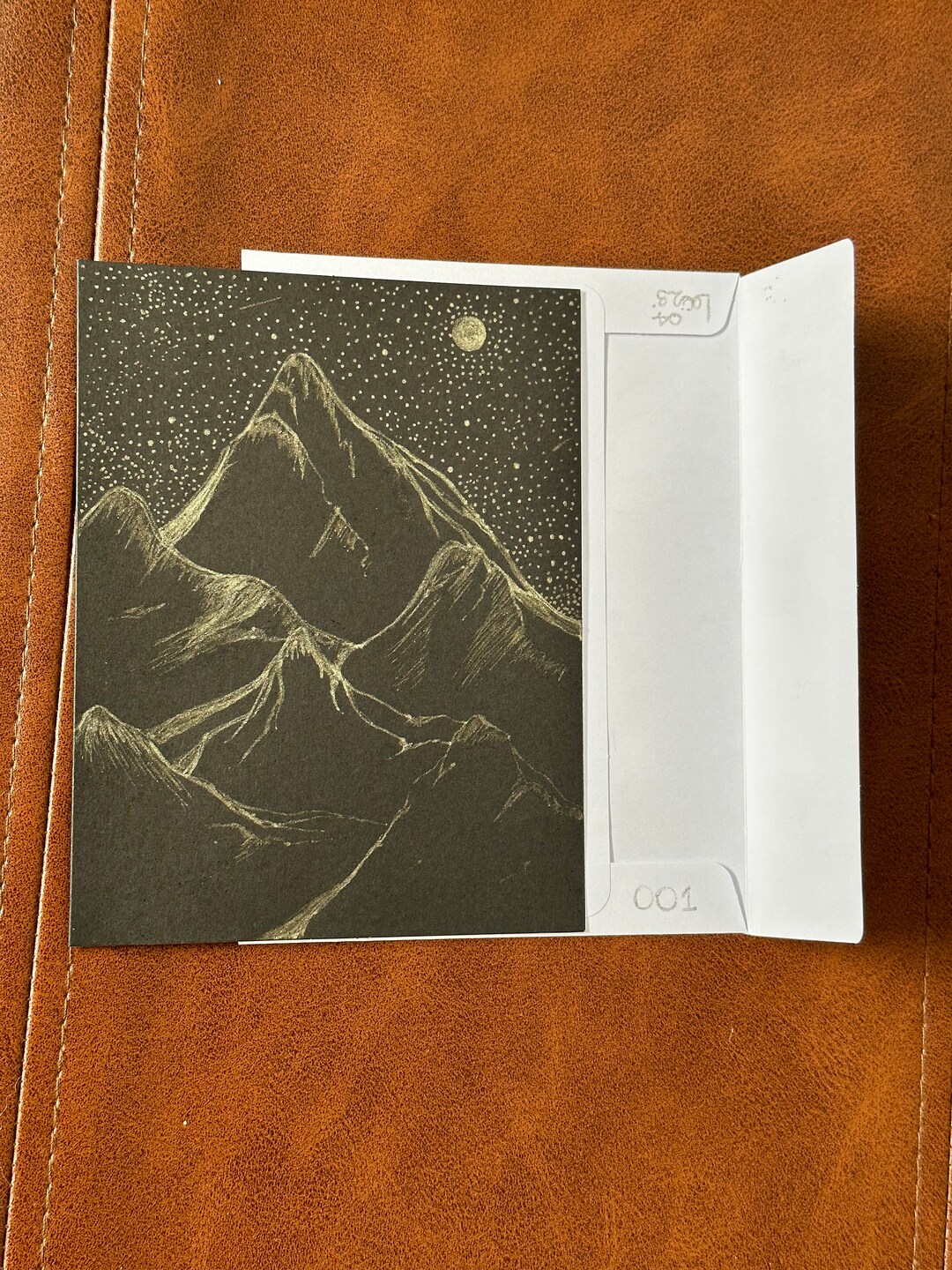 Mountain Stipple Card in Gold - Etsy