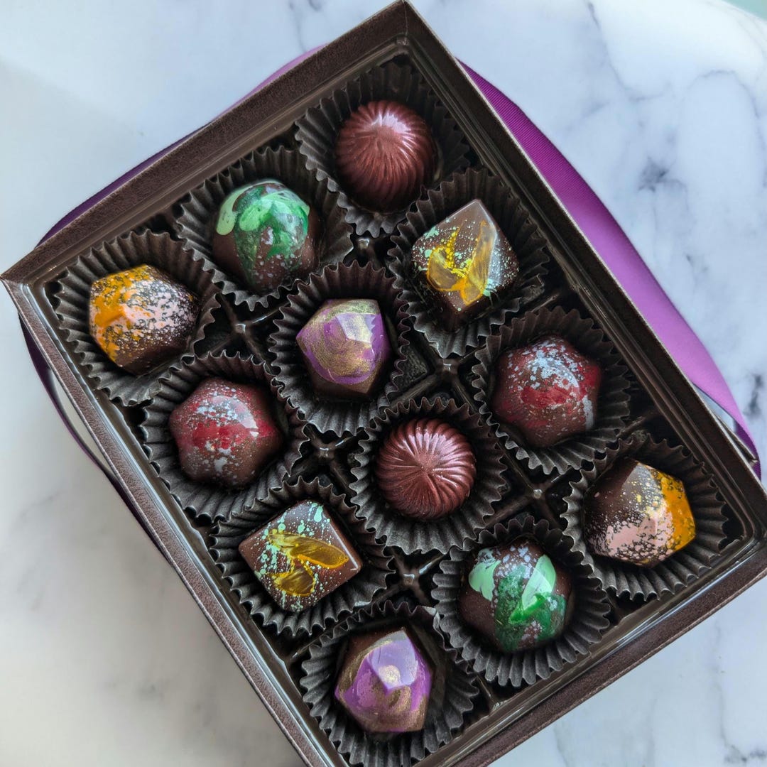 Dairy Free Dark Chocolate Truffle Gift Box Bon Bons Without Animal ...