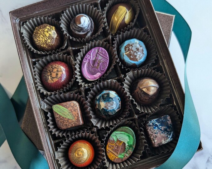 Signature Chocolate Truffle Gift Box, Hostess Gift, Hand Painted ...