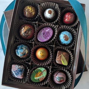 Signature Chocolate Truffle Gift Box, Hostess Gift, Hand Painted ...