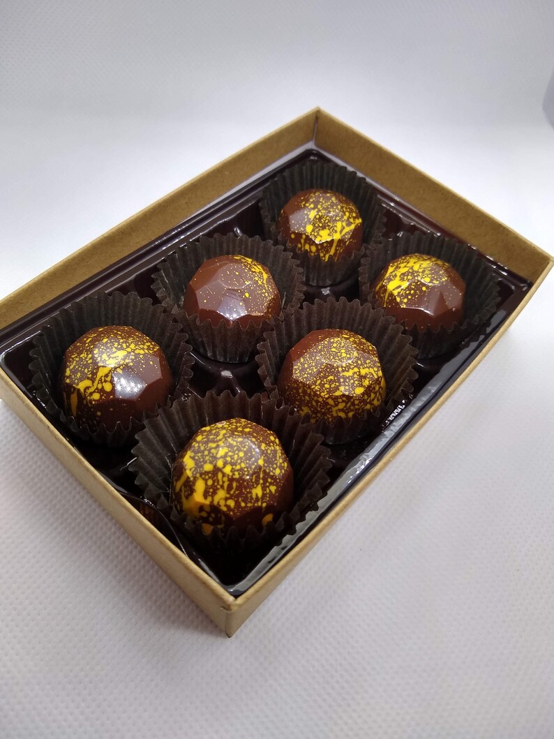 Dark Chocolate Sea Salt Caramel Bon Bons 6 Piece Truffle Box | Etsy