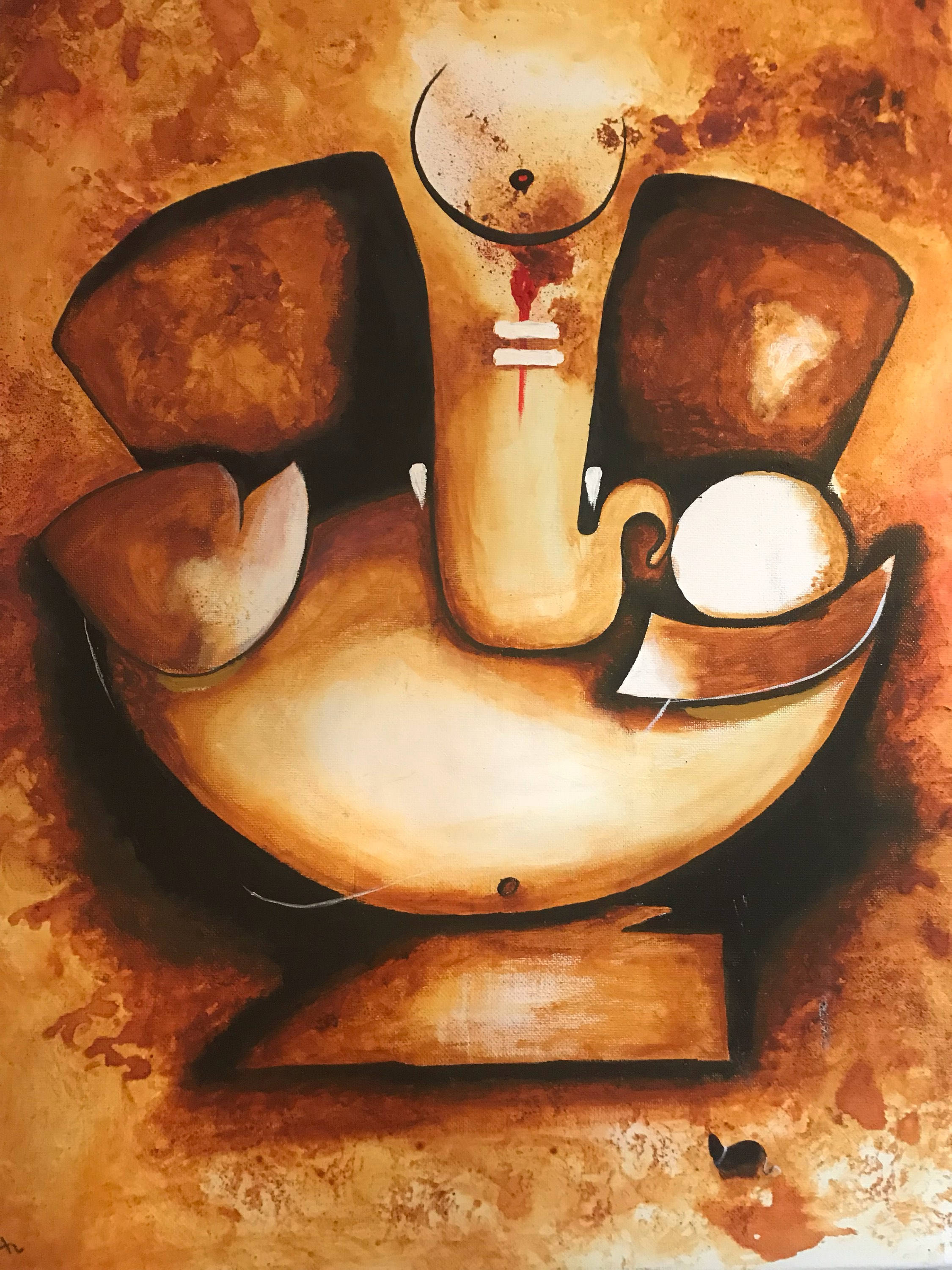 Abstract Ganesha Oil Painting on Canvas - Etsy