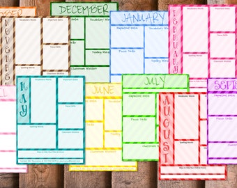 Twelve (12) Colorful Monthly Newsletters Package - Instant Digital ...