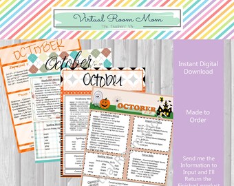 October Newsletters / Monthly or Weekly Newsletter Templates / Instant ...