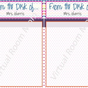 Colorful, Fun "from the Desk Of..." / Teacher Stationery / Instant ...