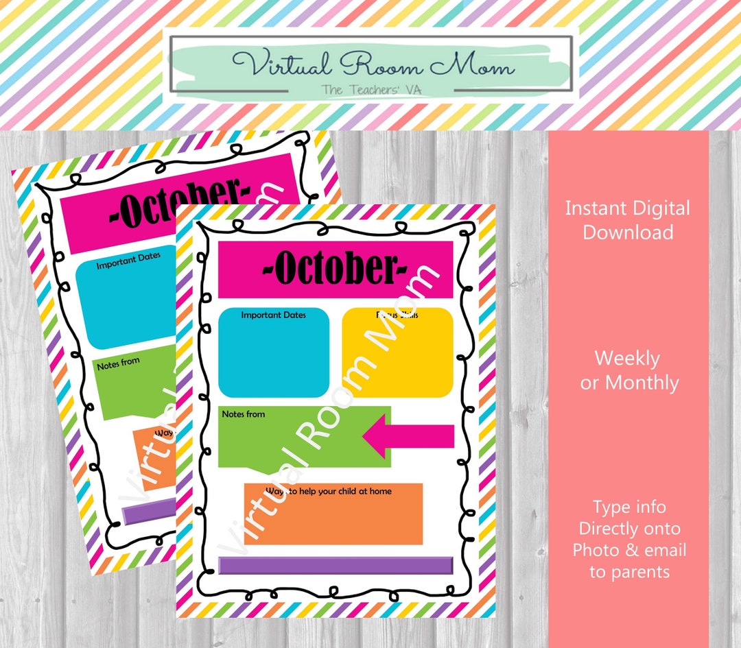 October Newsletter / Monthly or Weekly Newsletter Template - Digital ...