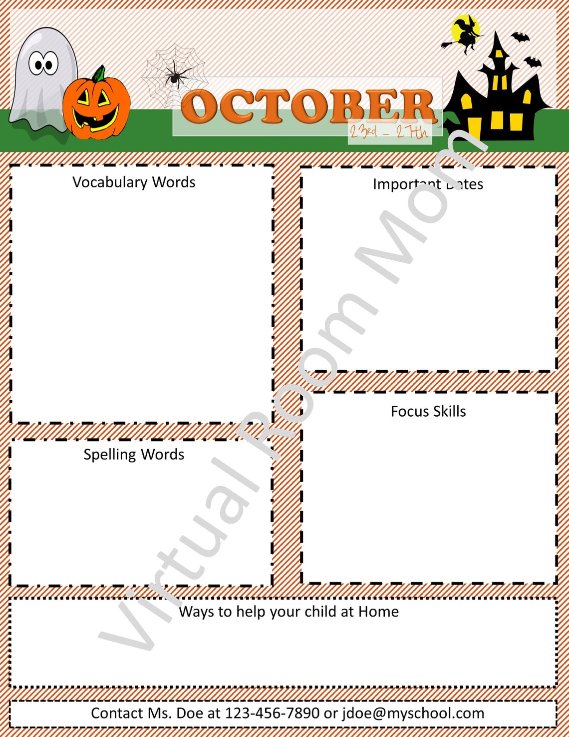 October Newsletters / Monthly or Weekly Newsletter Templates / Instant ...
