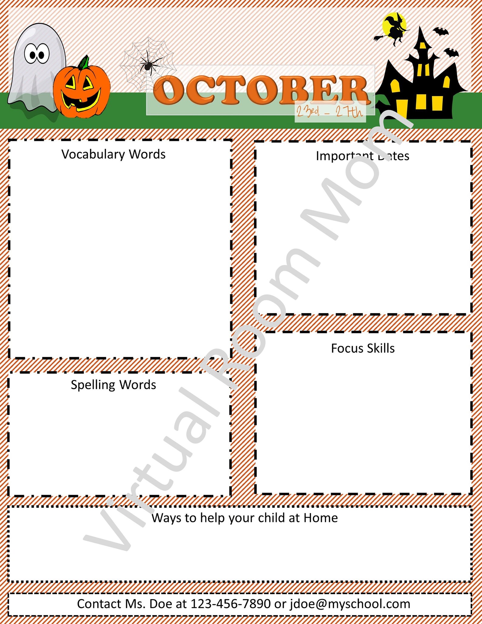 October Newsletters / Monthly or Weekly Newsletter Templates / Instant ...