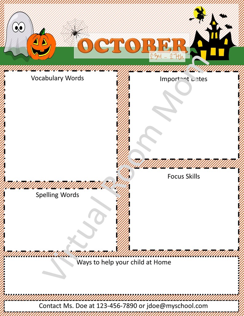 October Newsletters / Monthly or Weekly Newsletter Templates / Instant ...