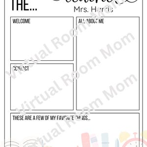 Meet the Teacher Printable Back to School Teacher Notes Instant Digital ...