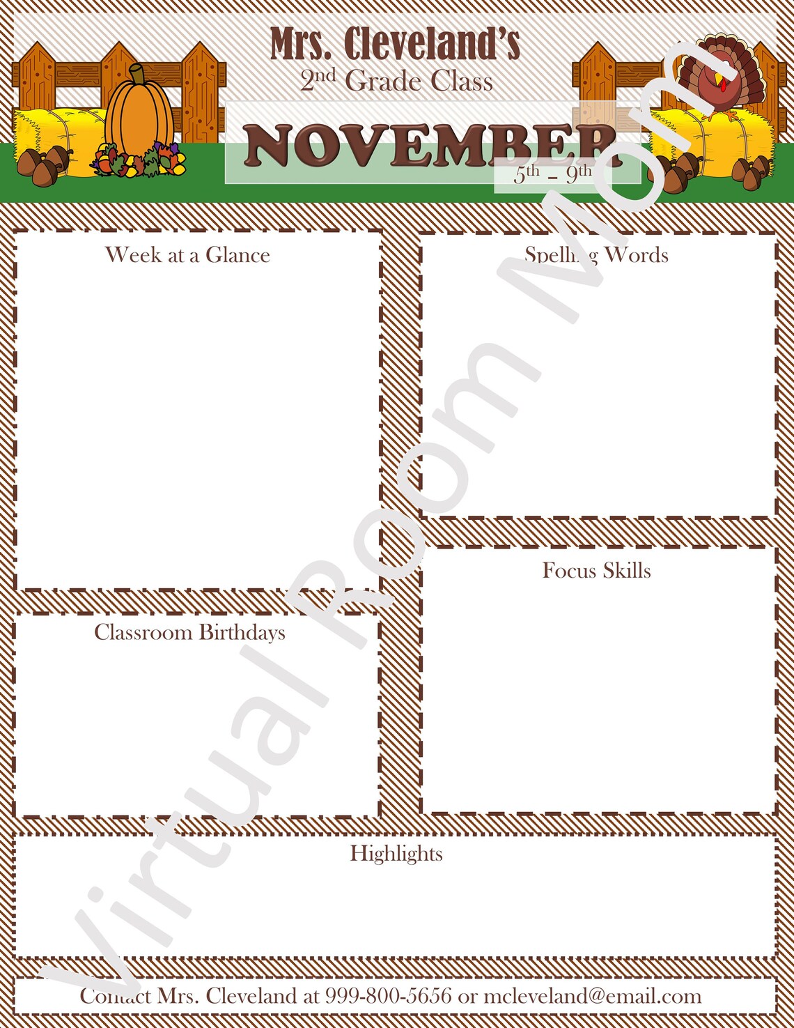 November Newsletter / Monthly or Weekly Newsletter Template / - Etsy