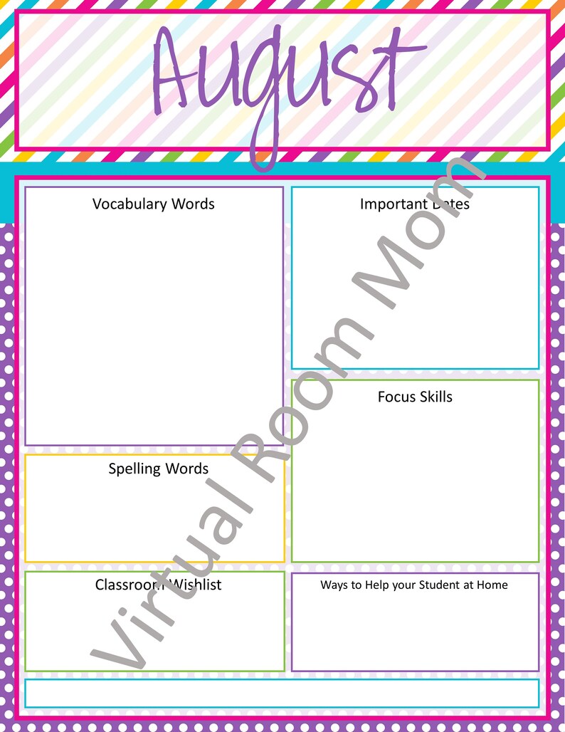 Twelve (12) Colorful Monthly Newsletters Package - Instant Digital ...