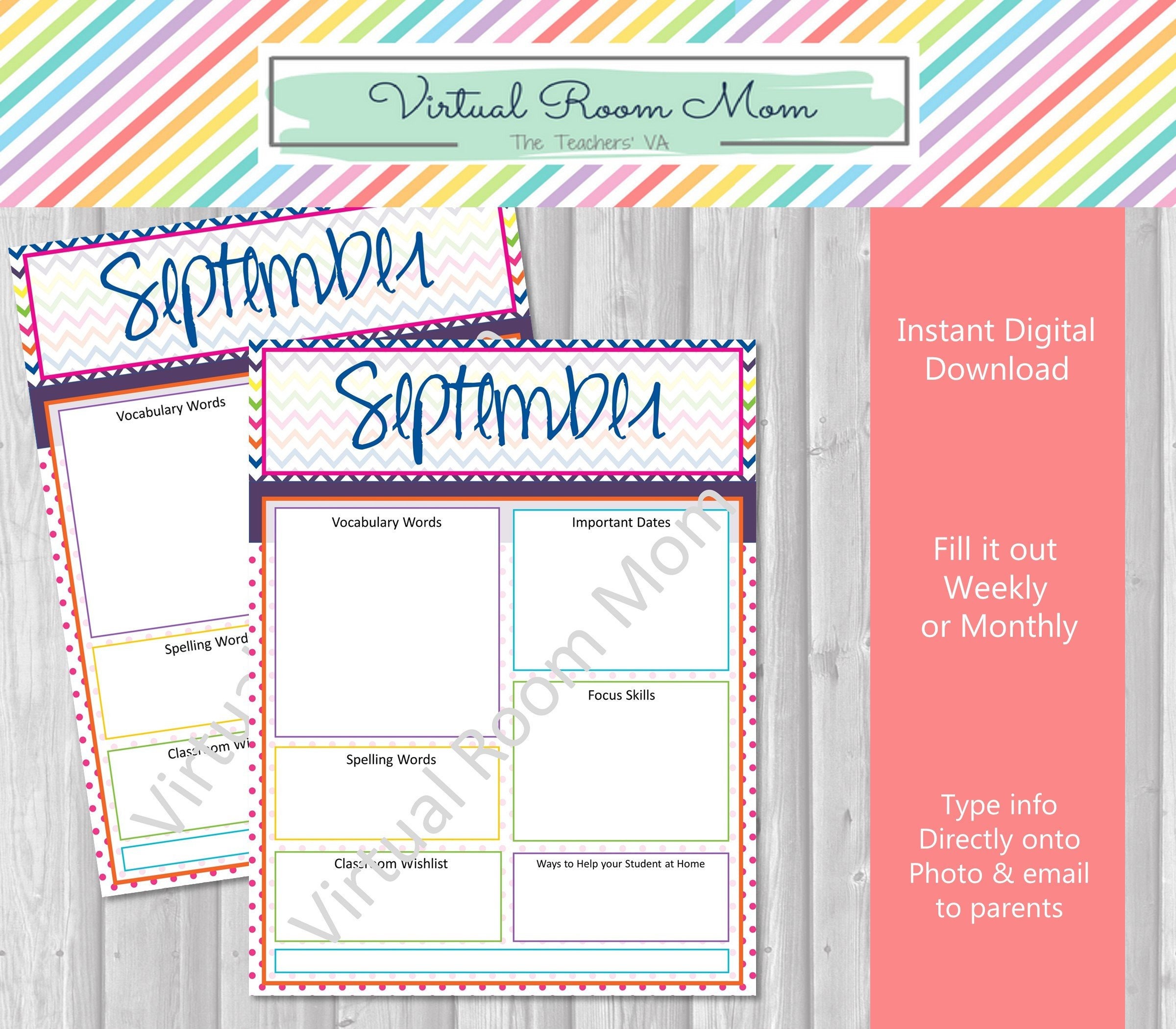 Colorful September Newsletter / Monthly or Weekly Newsletter Template ...