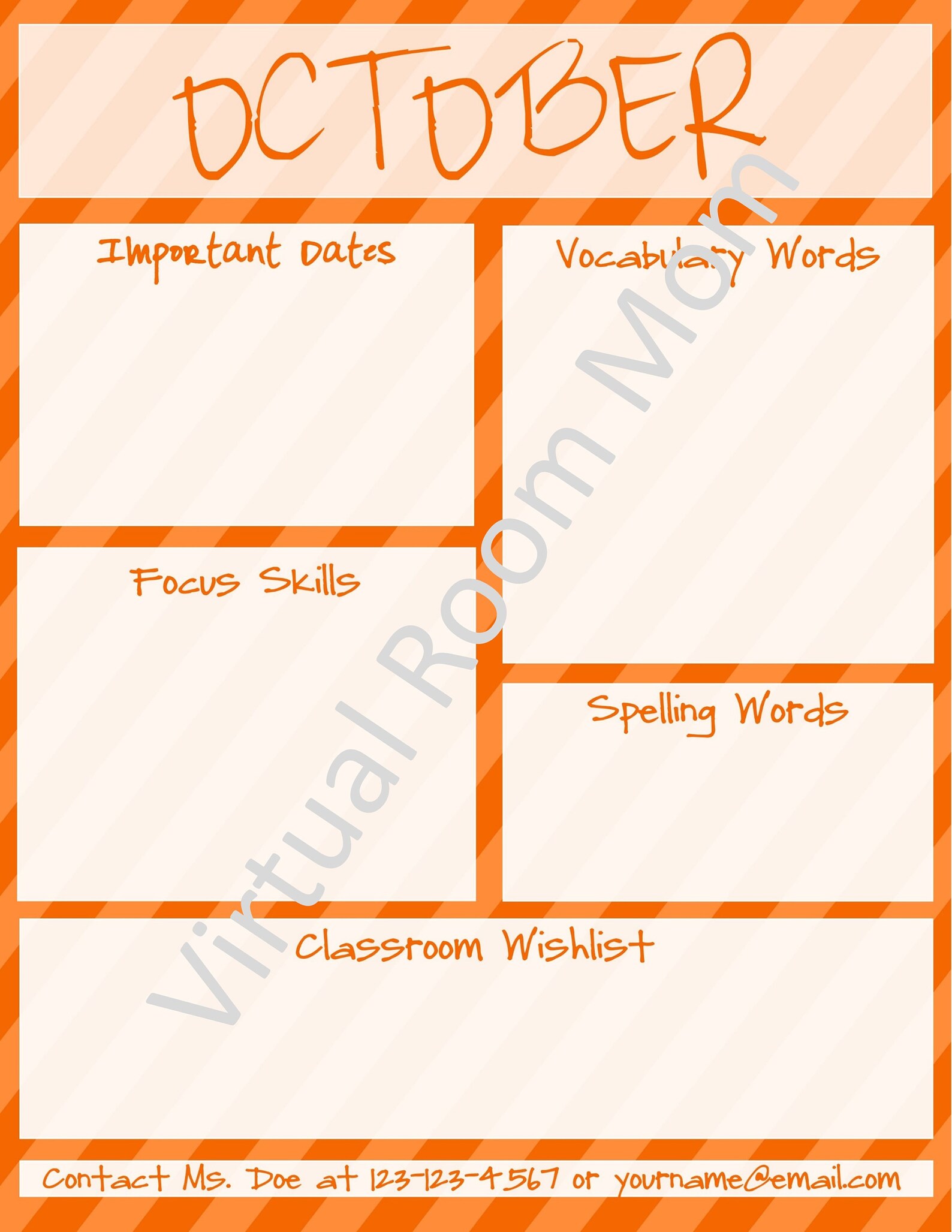 October Newsletters / Monthly or Weekly Newsletter Templates / Instant ...