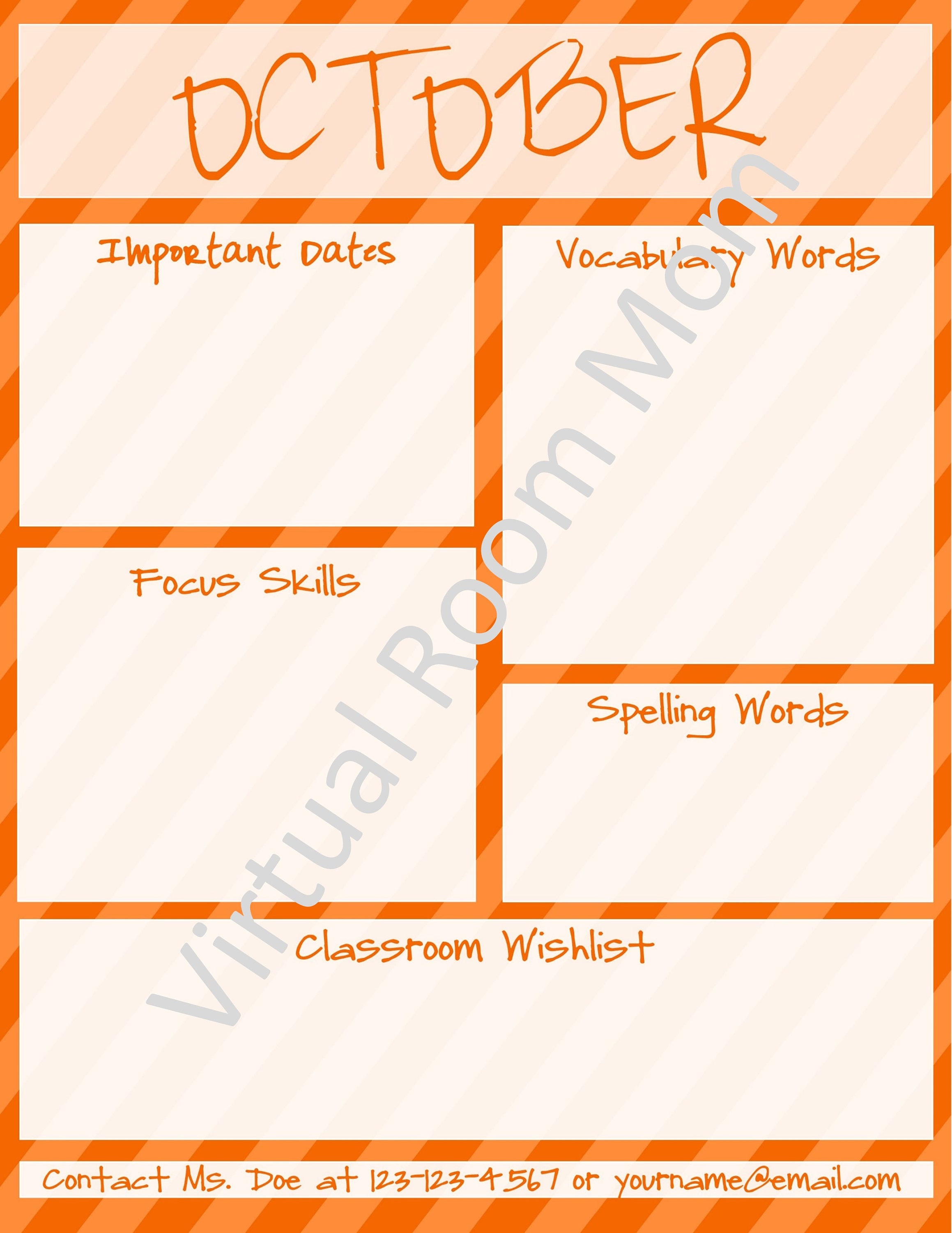 October Newsletters / Monthly or Weekly Newsletter Templates / Instant ...