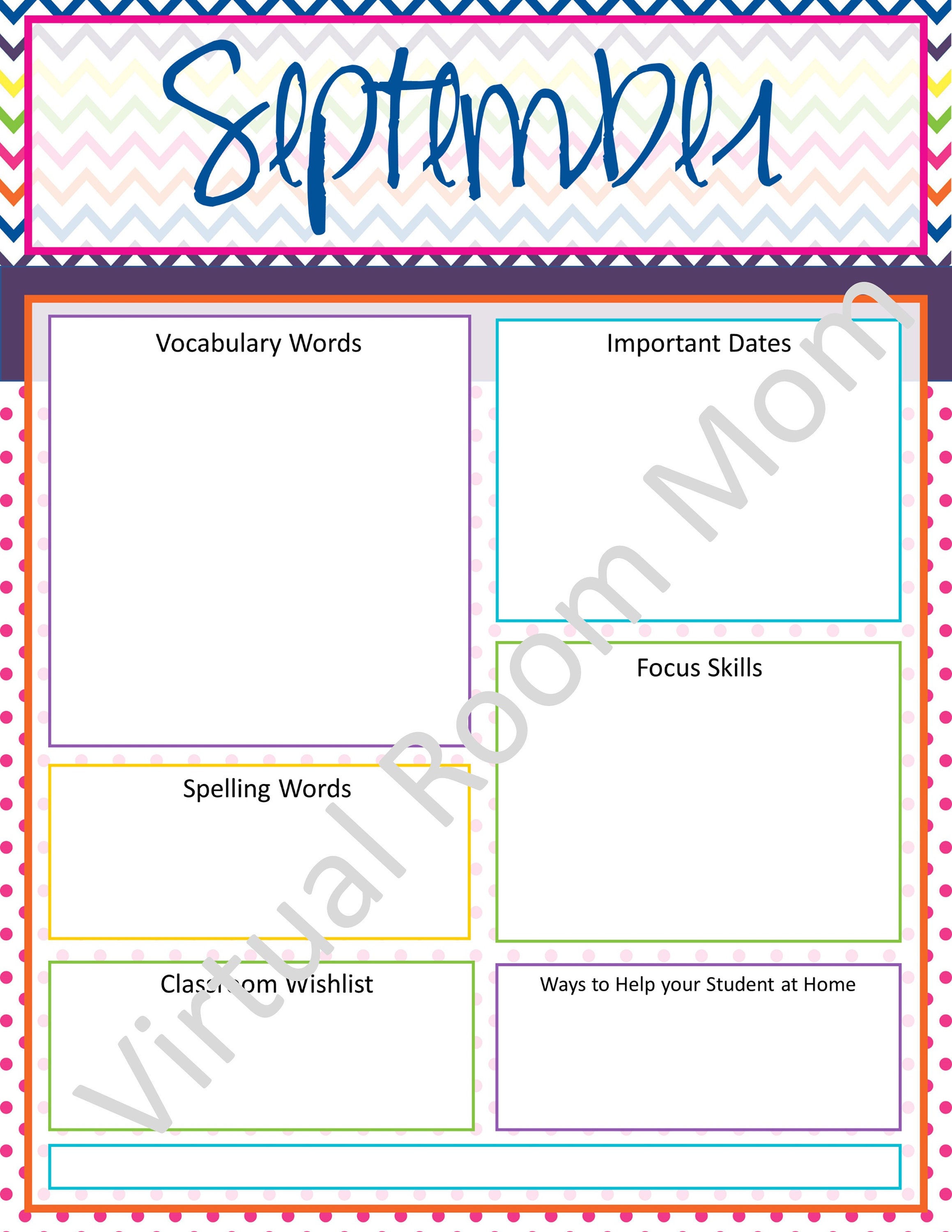 Colorful September Newsletter / Monthly or Weekly Newsletter Template ...