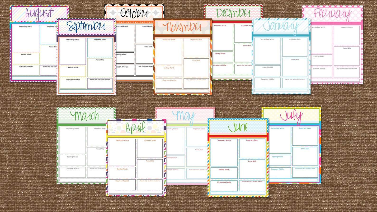 Twelve (12) Colorful Monthly Newsletters Package - Instant Digital ...