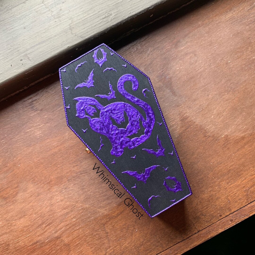 Cat and Bats Goth Coffin Jewelry Box - Etsy