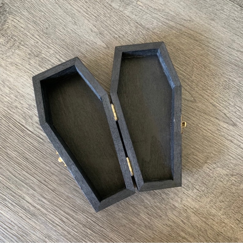 Coffin Box Black Rose Goth Jewelry Box - Etsy