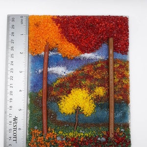 Fused Glass Autumn Hilly Lake Landscape - Etsy