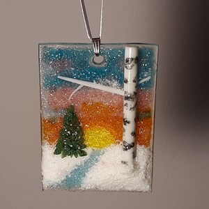Fused Glass Winter Landscape Ornament - Etsy