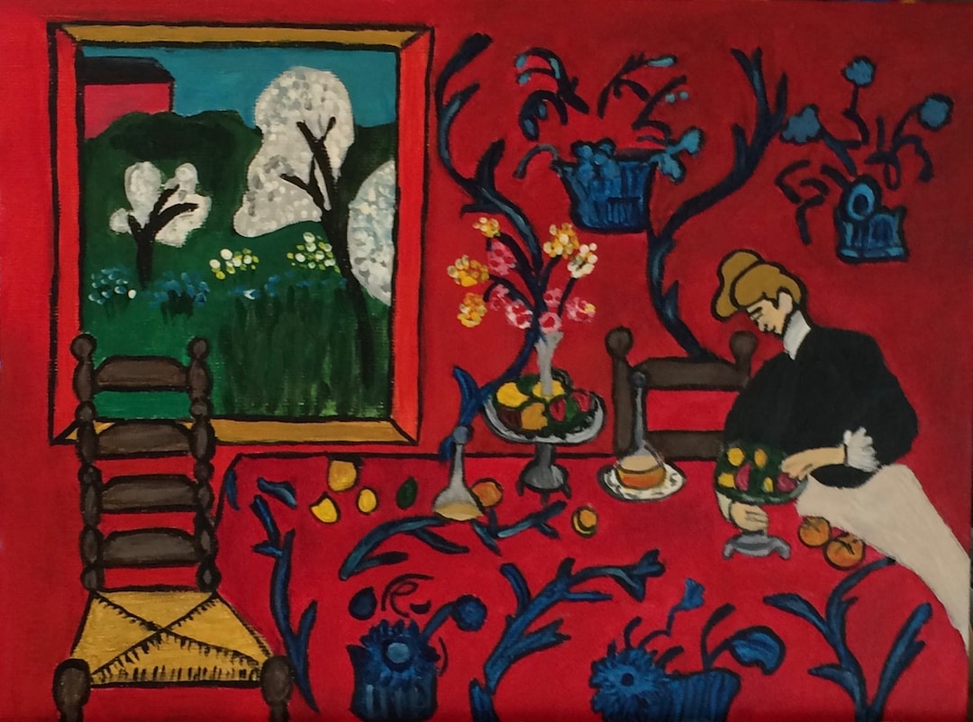 Red Room or Harmony in Red , 9 X 12, Unframed, Art, Original Done by ...