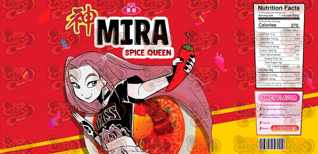 Kpop Demon Hunters Huntrix Mira PNG, Huntrix Mira Ramen Design, PNG ...