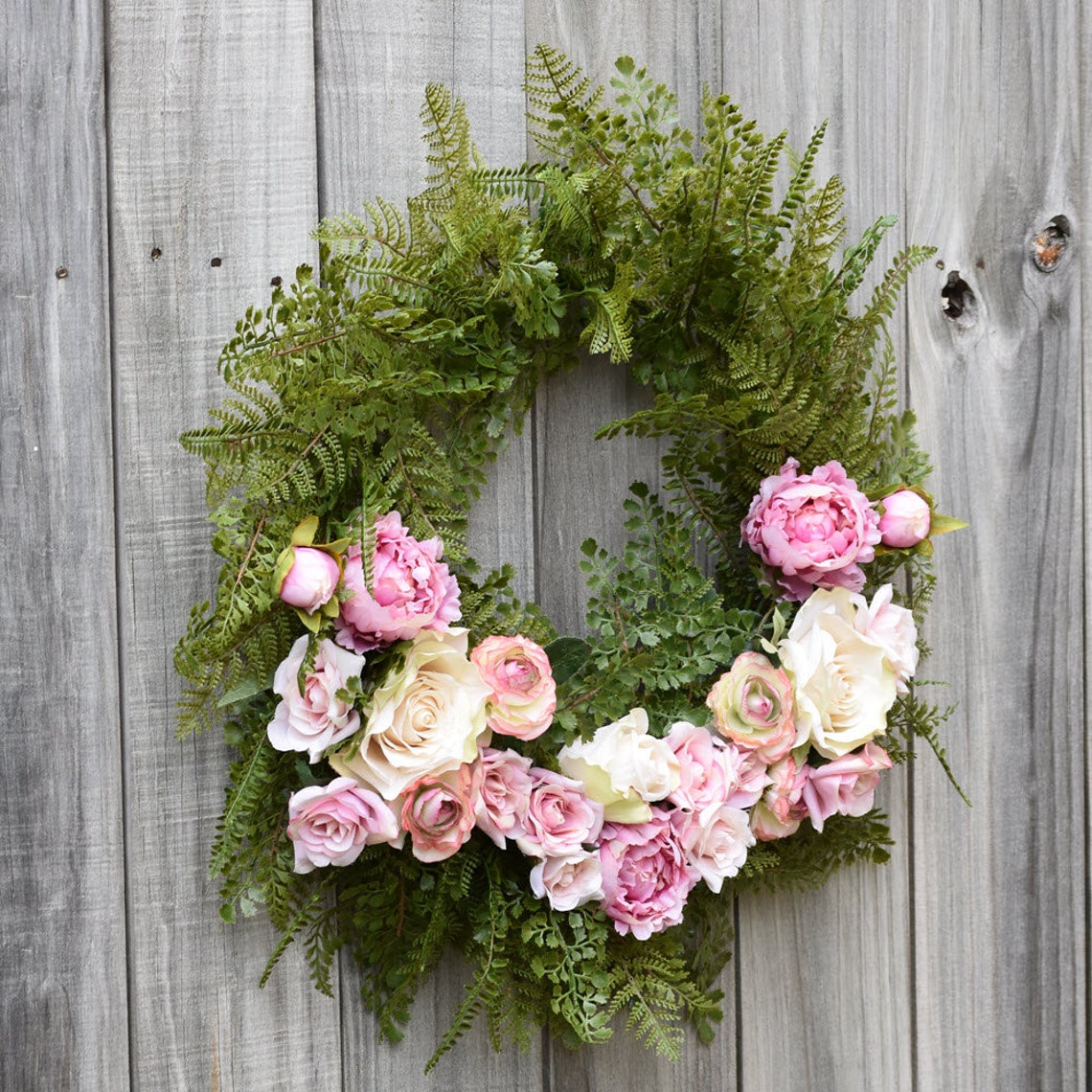 Victorian Rose: Victorian Wreath, Rose Wreath, Flower Wreath, Fern ...