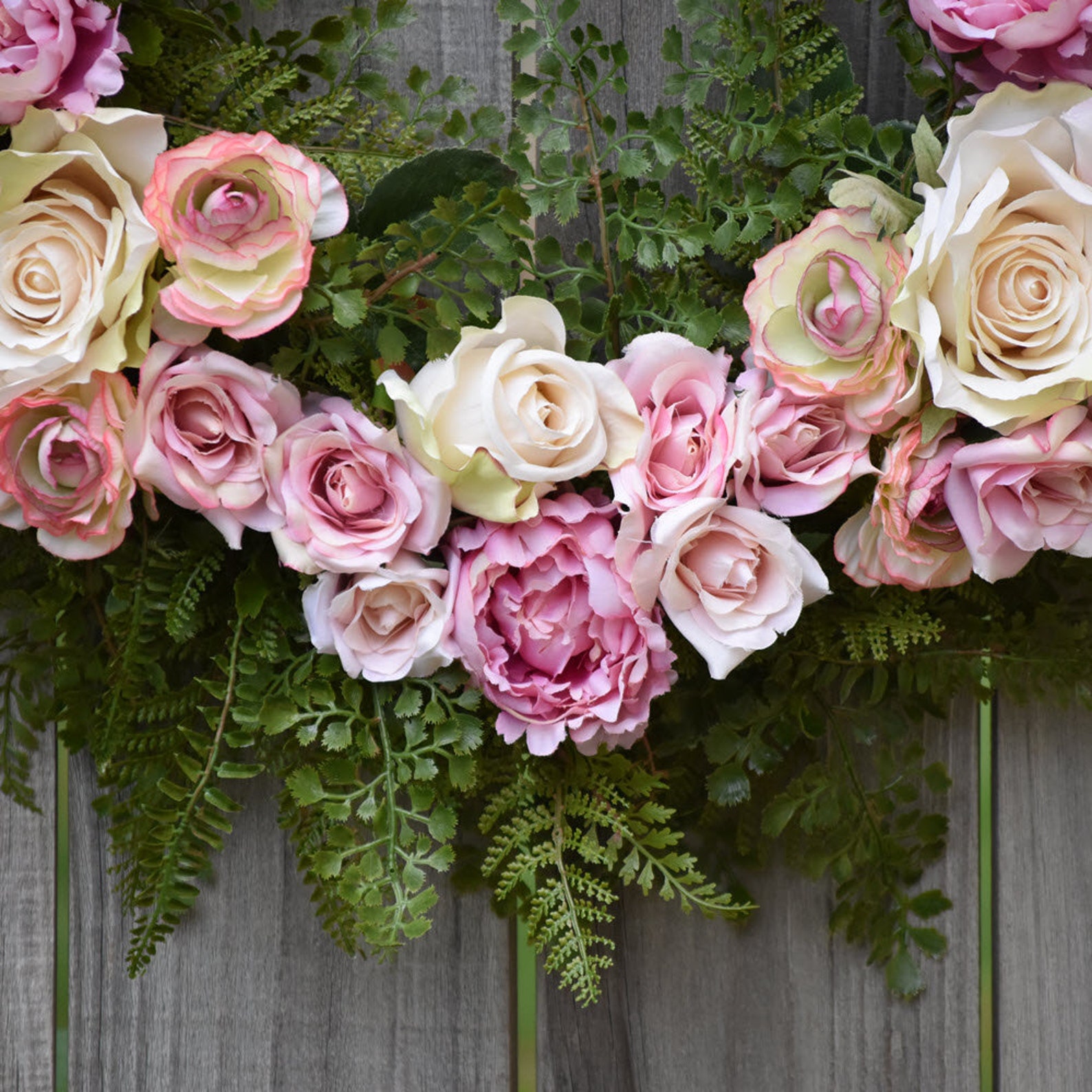 Victorian Rose: Victorian Wreath, Rose Wreath, Flower Wreath, Fern ...