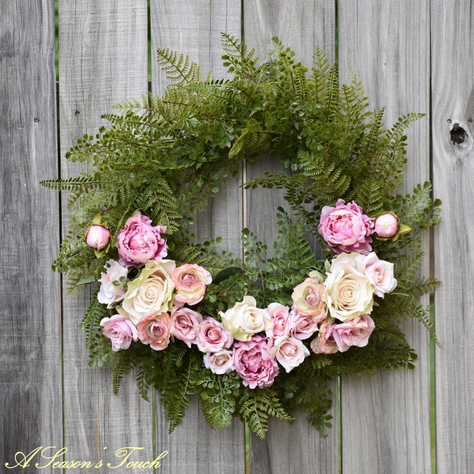 Victorian Rose: Victorian Wreath, Rose Wreath, Flower Wreath, Fern ...