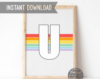 Initial U Poster - Etsy