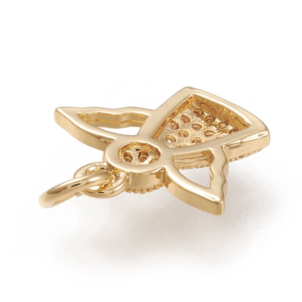 2pcs 14mm Angel Gold Charm CZ 18K Gold Plated Brass Micro Pave - Etsy