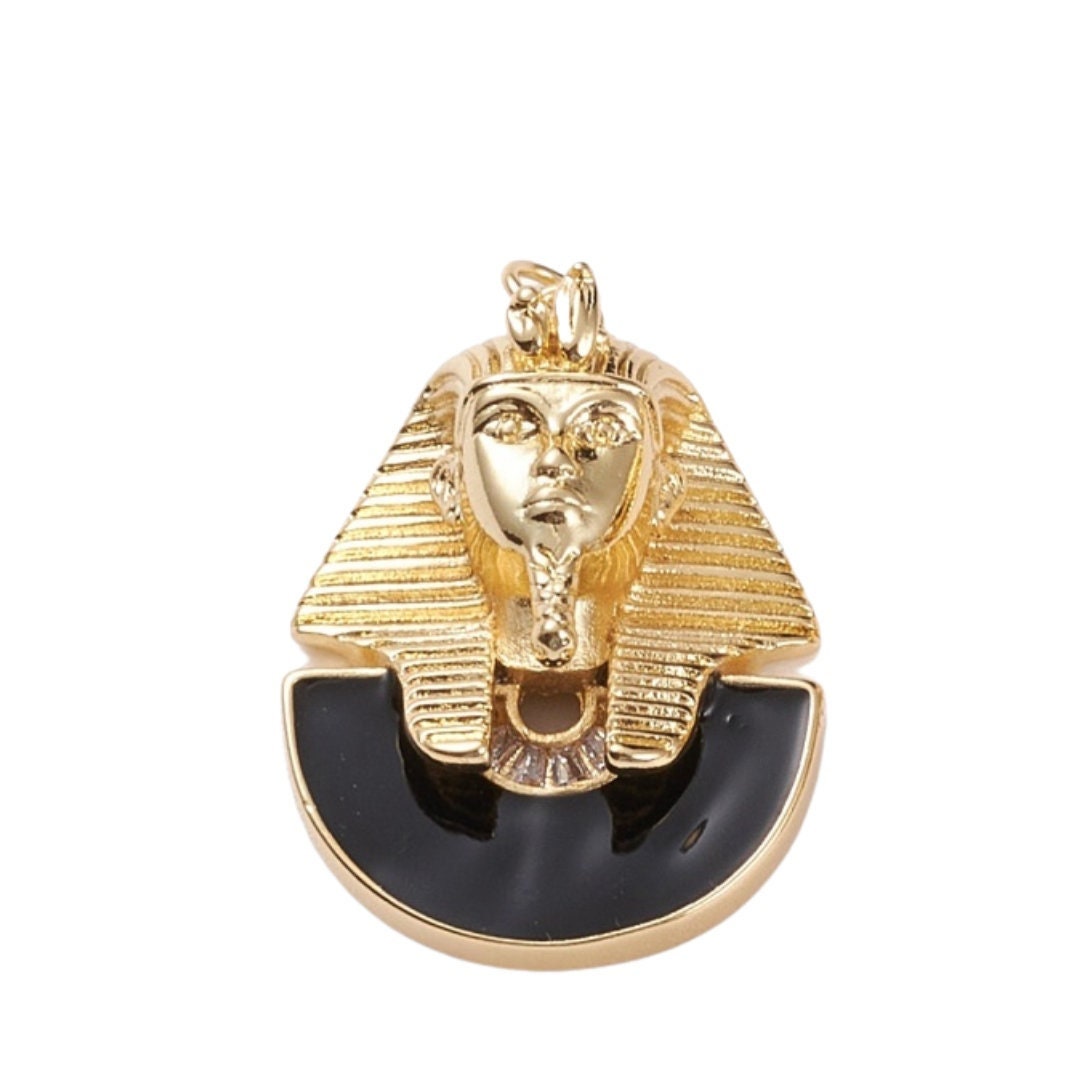 32mm Gold Egyptian Sphinx Charm Pendant 18K Gold Plated Brass Bracelets ...