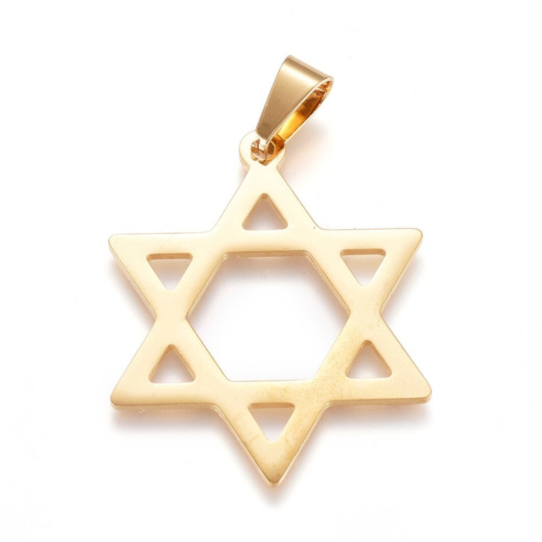 1pc 38mm Star of David Gold Stainless Steel Magen Shield Hanukkah ...