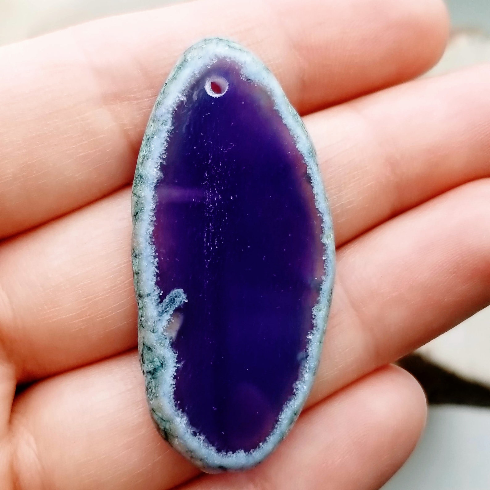 50mm Purple Brazil Druzy Geode Agate Slab Slice Pendant Bead - Etsy