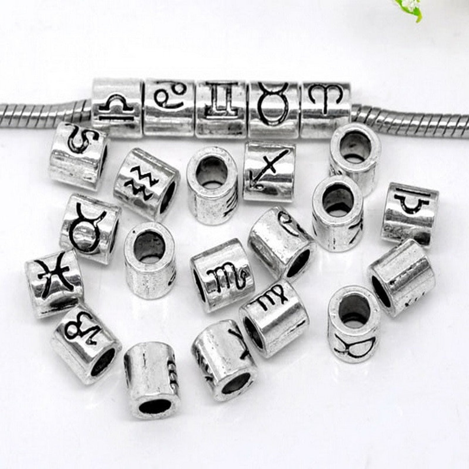 Zodiac Sign Beads Design Spacer Beads Fit Charm Bracelet - Etsy