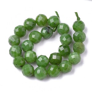 6mm 8mm 10mm 12mm Natural Green Canadian Faceted Jade Round Beads Bead ...