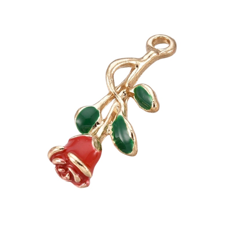 Red Rose Charm - Etsy