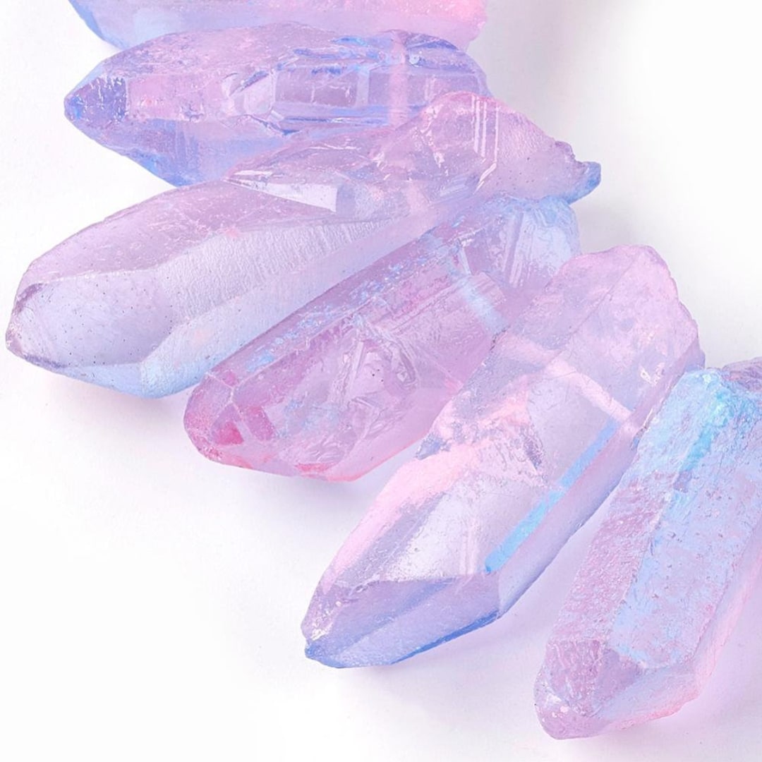 Purple Point Points Strand Lavender Raw Quartz Points Drilled Quartz ...