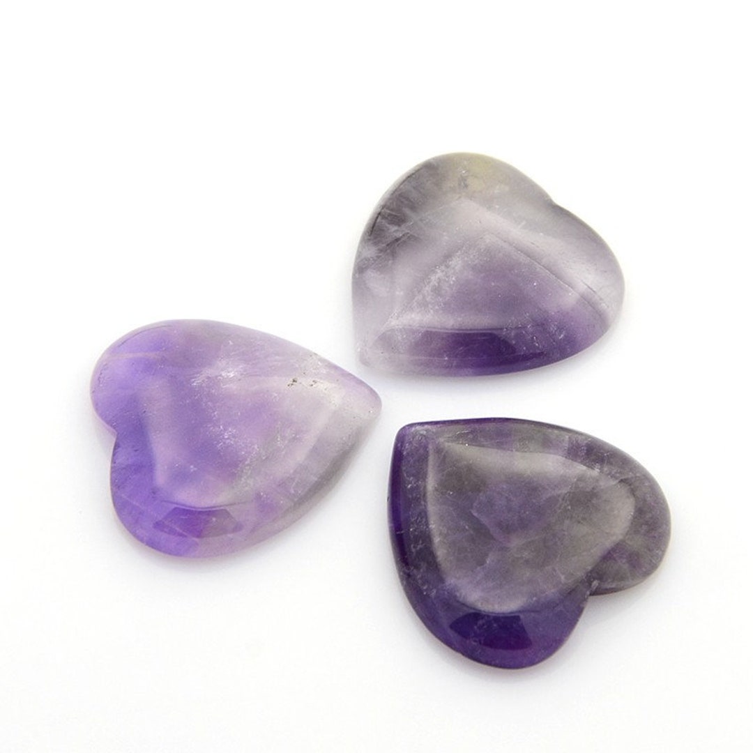 30mm Purple Heart Amethyst Heart Cabochon DIY Jewelry Making Cabochons ...