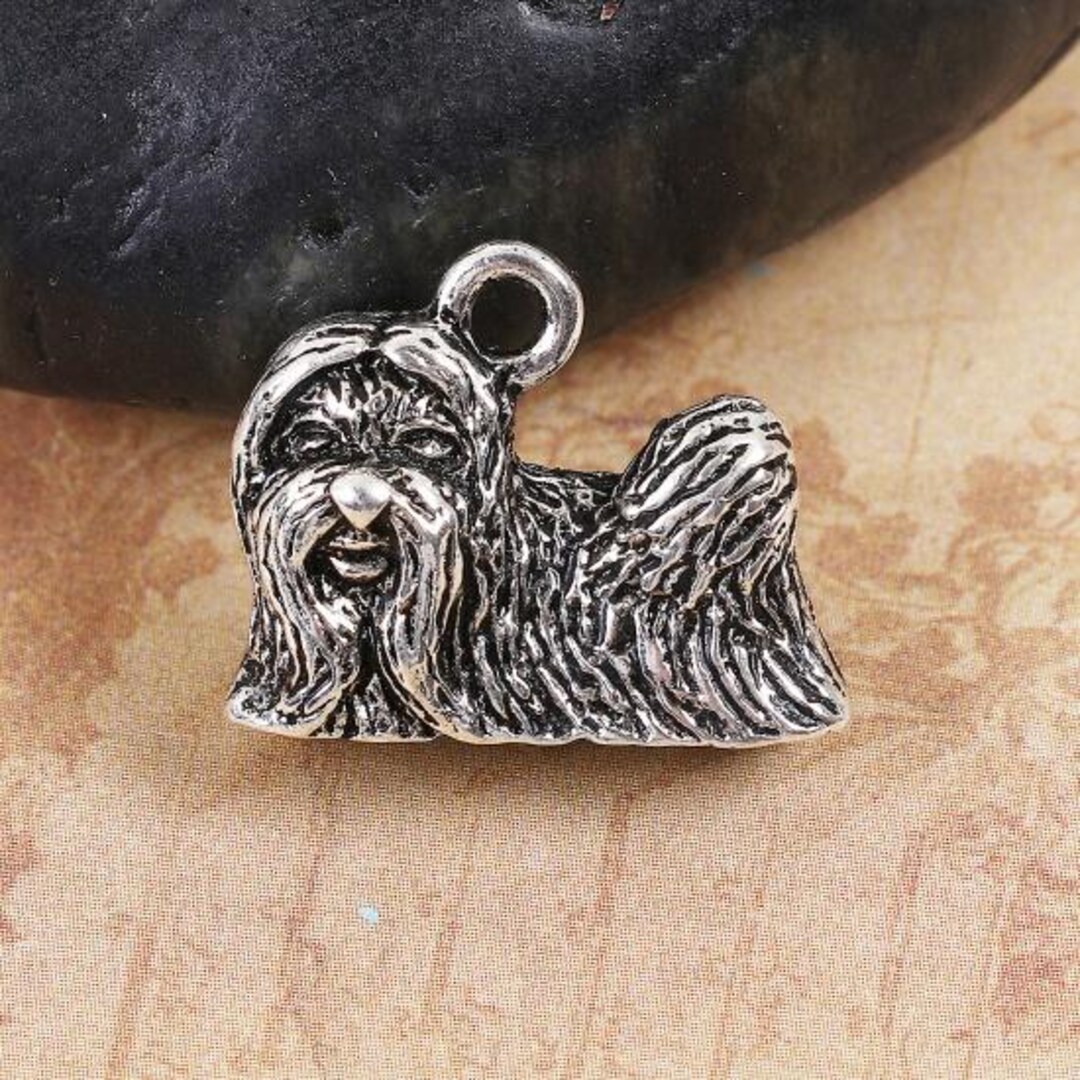 Shih Tzu Dog Charms Antique Silver 20x15mm 2 Pcs Ships From USA - Etsy