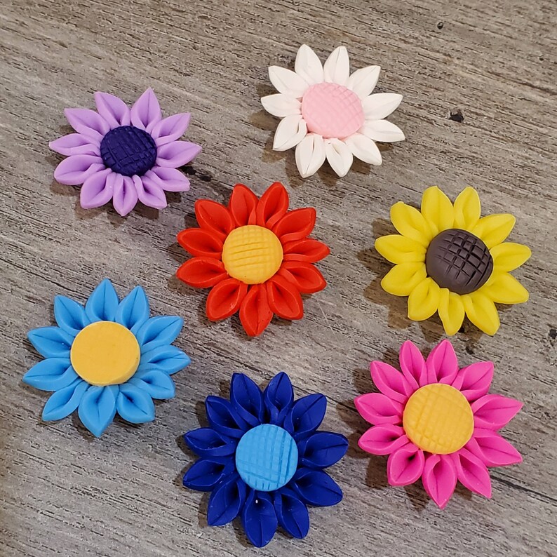 2pcs 30mm Polymer Clay Sun Flower Sunflower Pendant Bead - Etsy