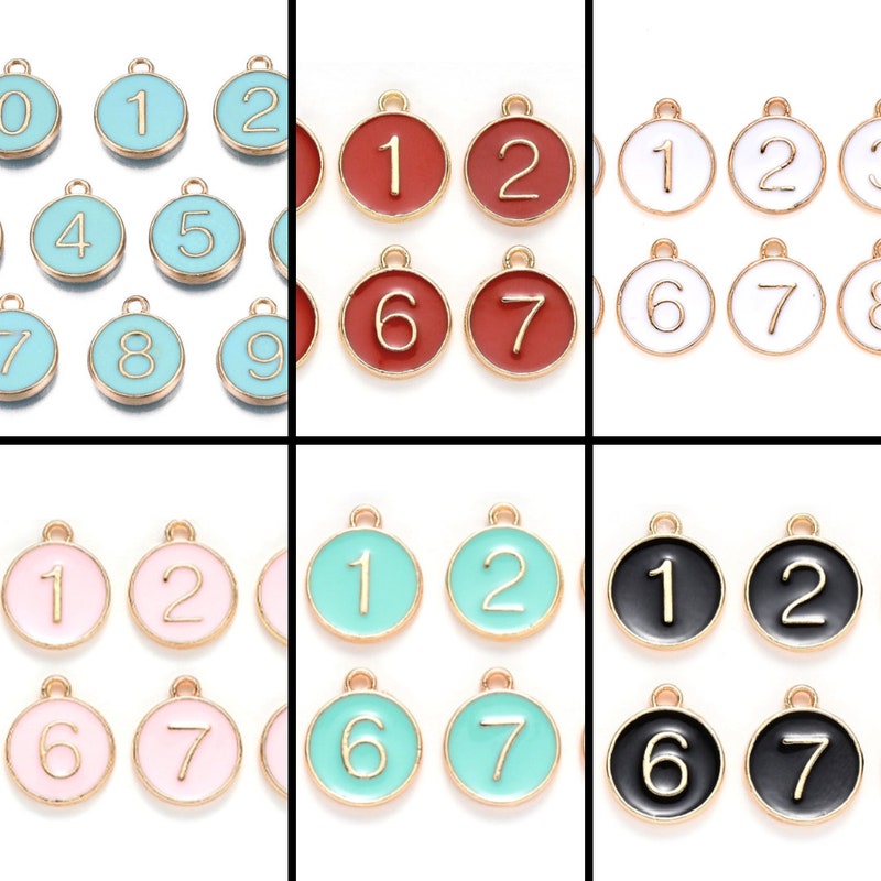 Number Charms - Etsy