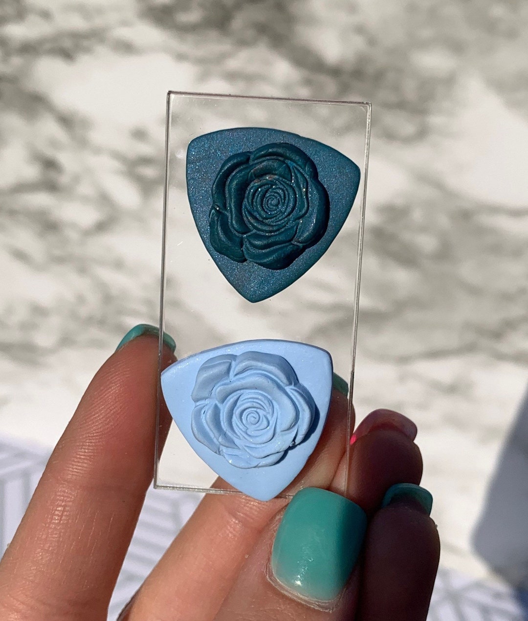 3d Rose Pin, Rose Imprint Pins, Red Mix, Pale Blue, Dark Teal, Peachy ...