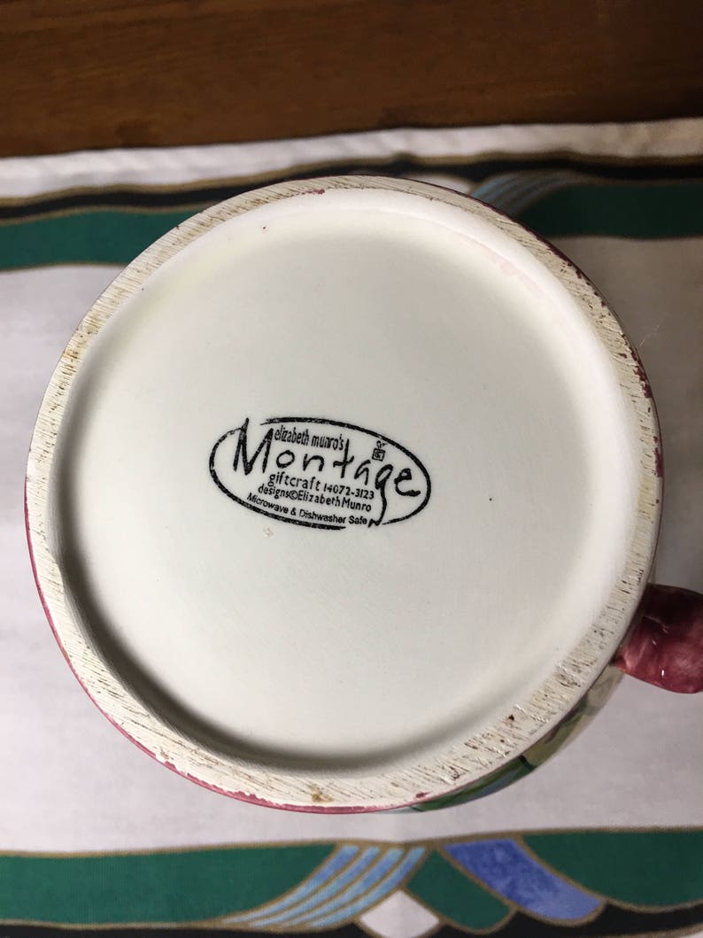 Elizabeth Munro Montage Pottery Pitcher featuring Grapes and | Etsy