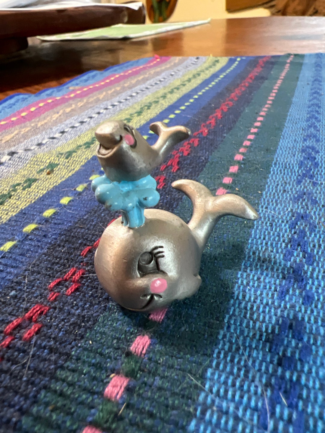 Pewter Baby Whale Riding Moms Spout Figurine Hudson Fine Pewter USA ...