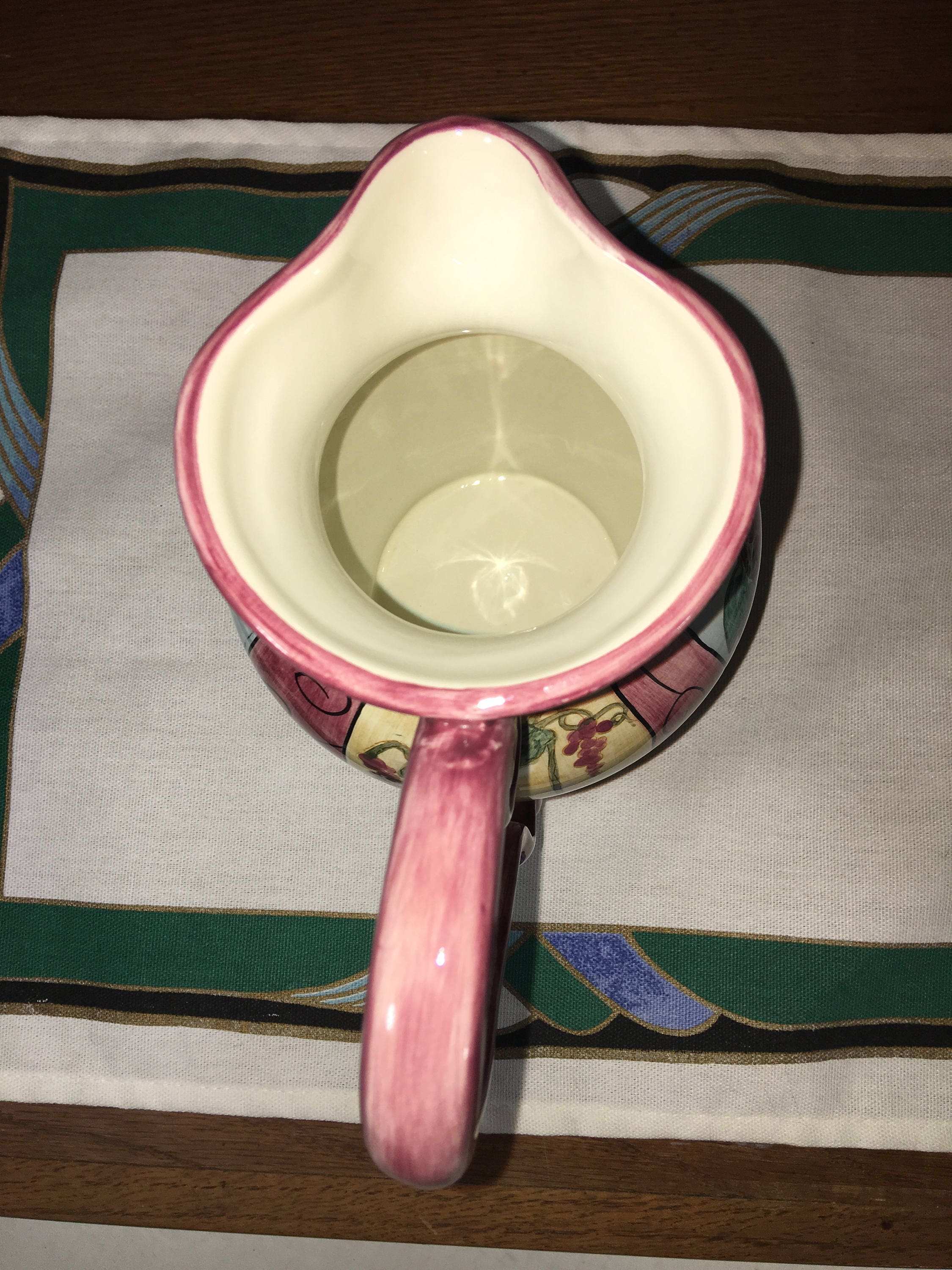 Elizabeth Munro Montage Pottery Pitcher featuring Grapes and | Etsy