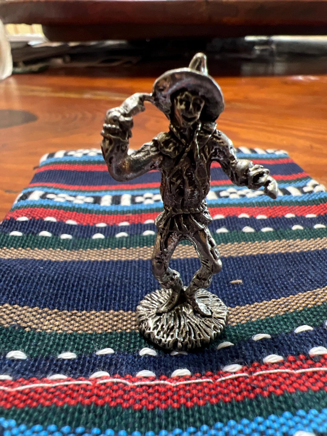 Comstock Pewter Chess Set Wizard of Oz Straw Man Silvertone Small 1-5/8 ...